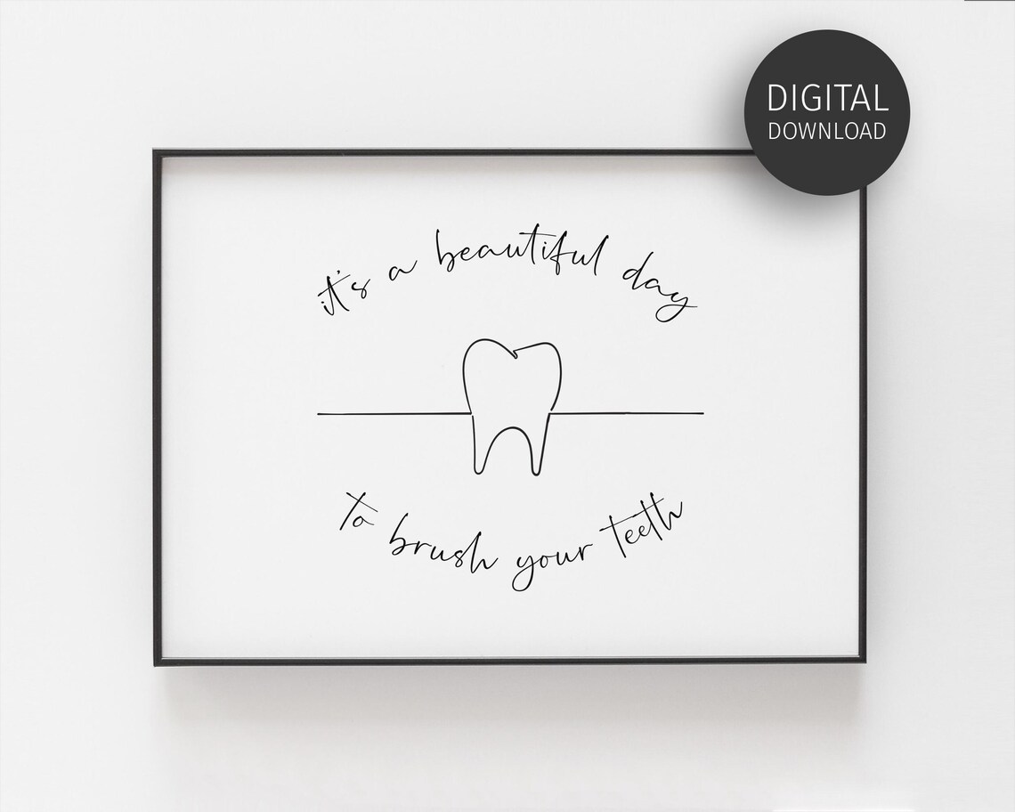 Brush Your Teeth Poster, Dental Office Decor, Wall Art For Dentist ...