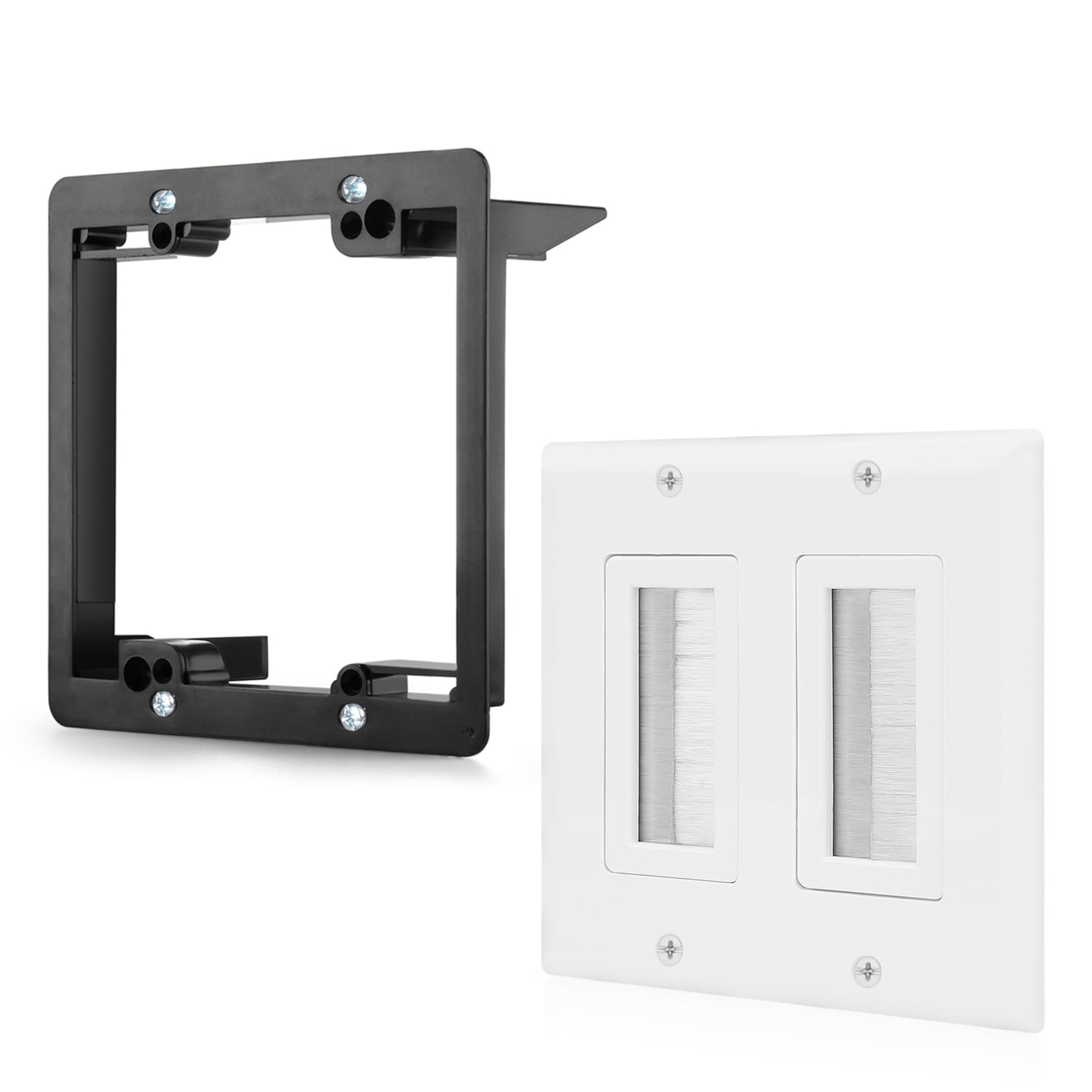 Brush Wall Plate with Mounting Bracket Kit Single Gang Cable Entry ...