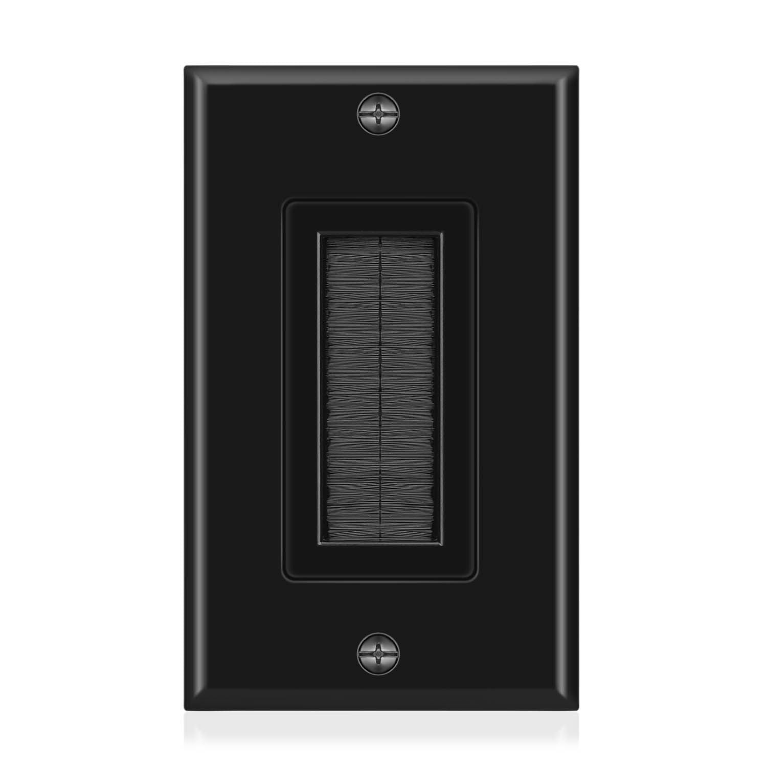 Brush Wall Plate - Single Gang Cable Entry Access Brush Bristles Style ...