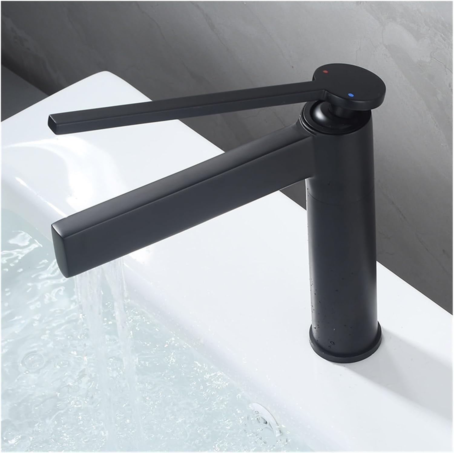 Brush Waterfall Bathroom Faucet Chrome Basin Faucet Hot Cold Single ...