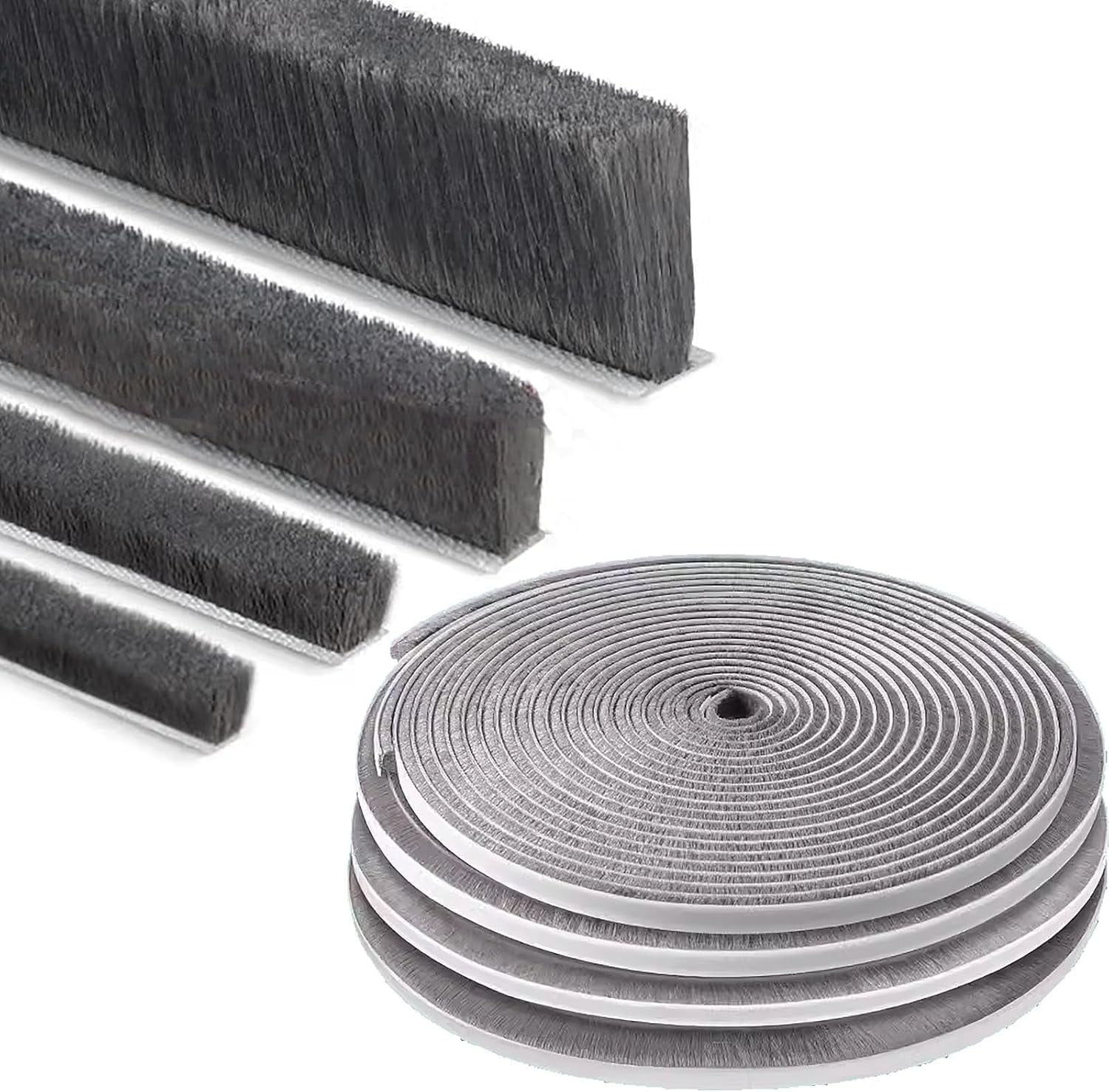 Brush Weather Stripping Door Seal -0.4 inx0.4inx33FT,Effective Weather ...