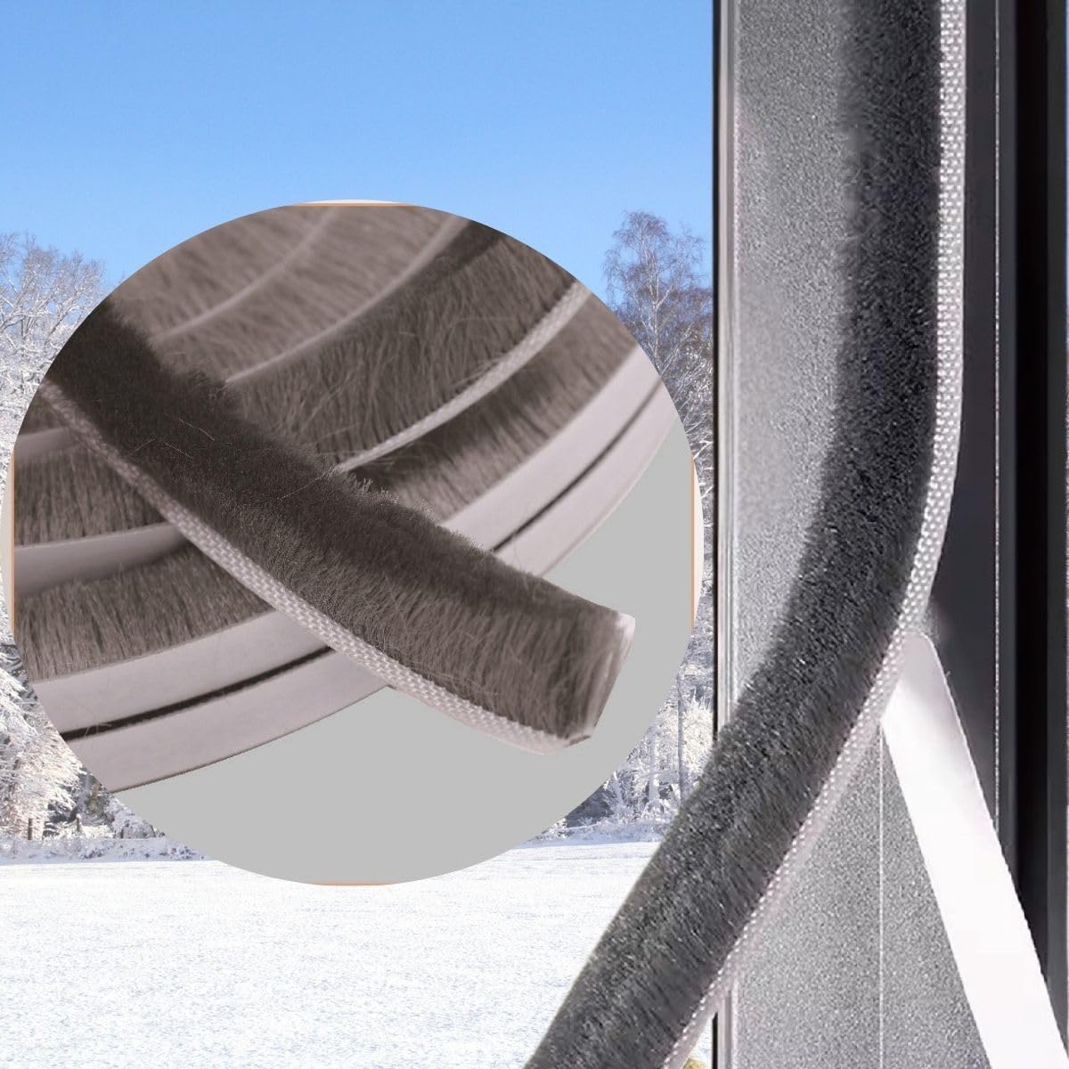 Brush Weather Stripping Door Seal,33FT Self-Adhesive Pile Weather ...