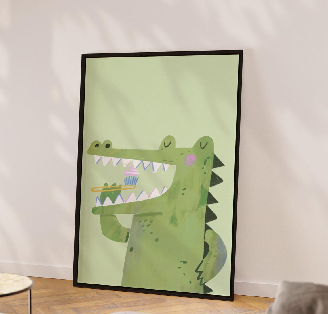 Brush Your Teeth Crocodile Bathroom Print, Unframed Paper Poster ...