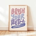Brush Your Teeth Pastel Bathroom Funky Wash Room Decor Unframed Paper ...