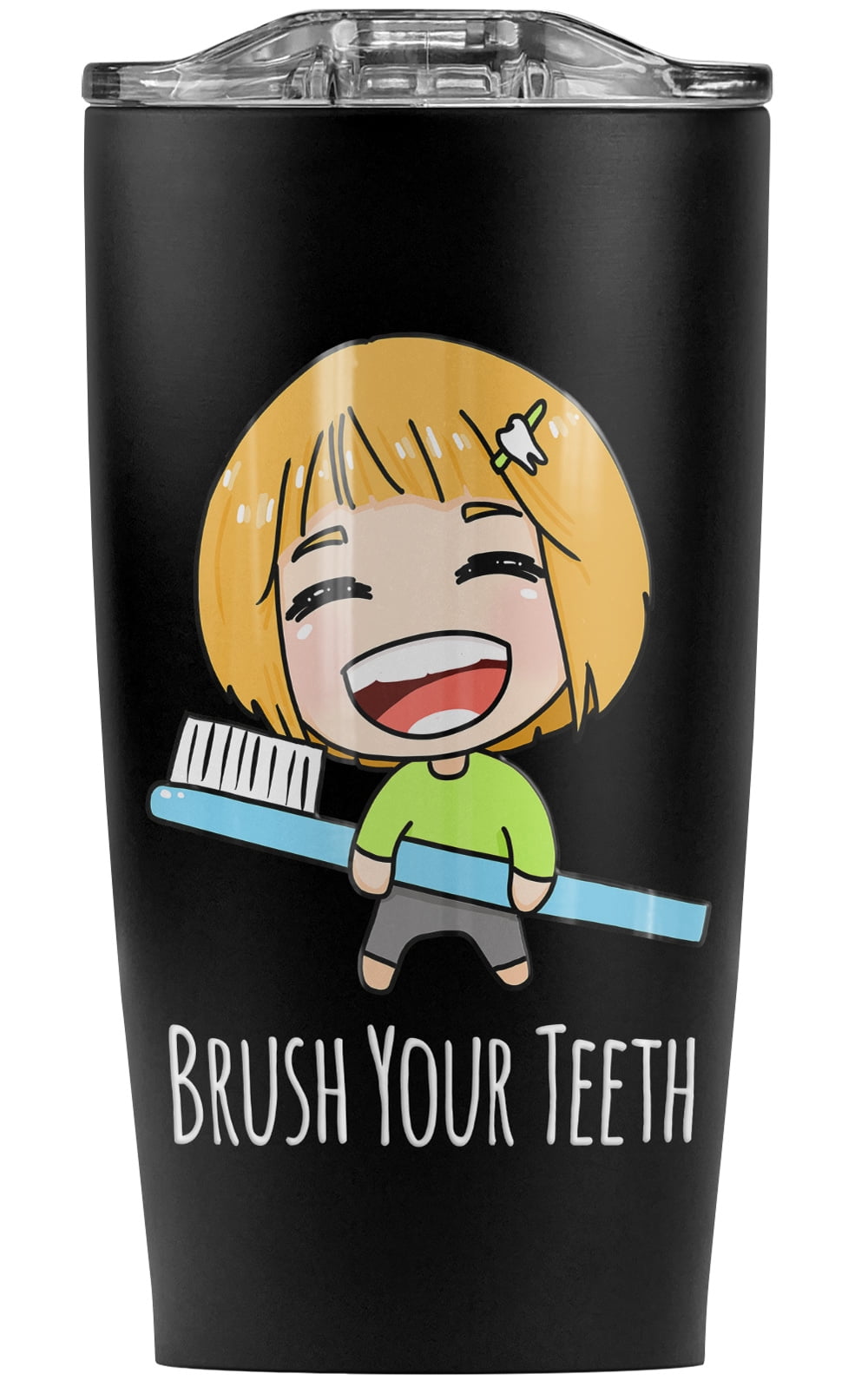Brush Your Teeth Toothbrush Kawaii Chib Stainless Steel 20 oz Travel ...