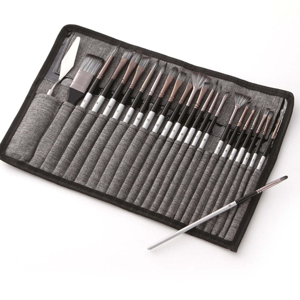 Brush set,Oil Watercolor Hair Wooden Handle 23pcs Different Sizes Set ...