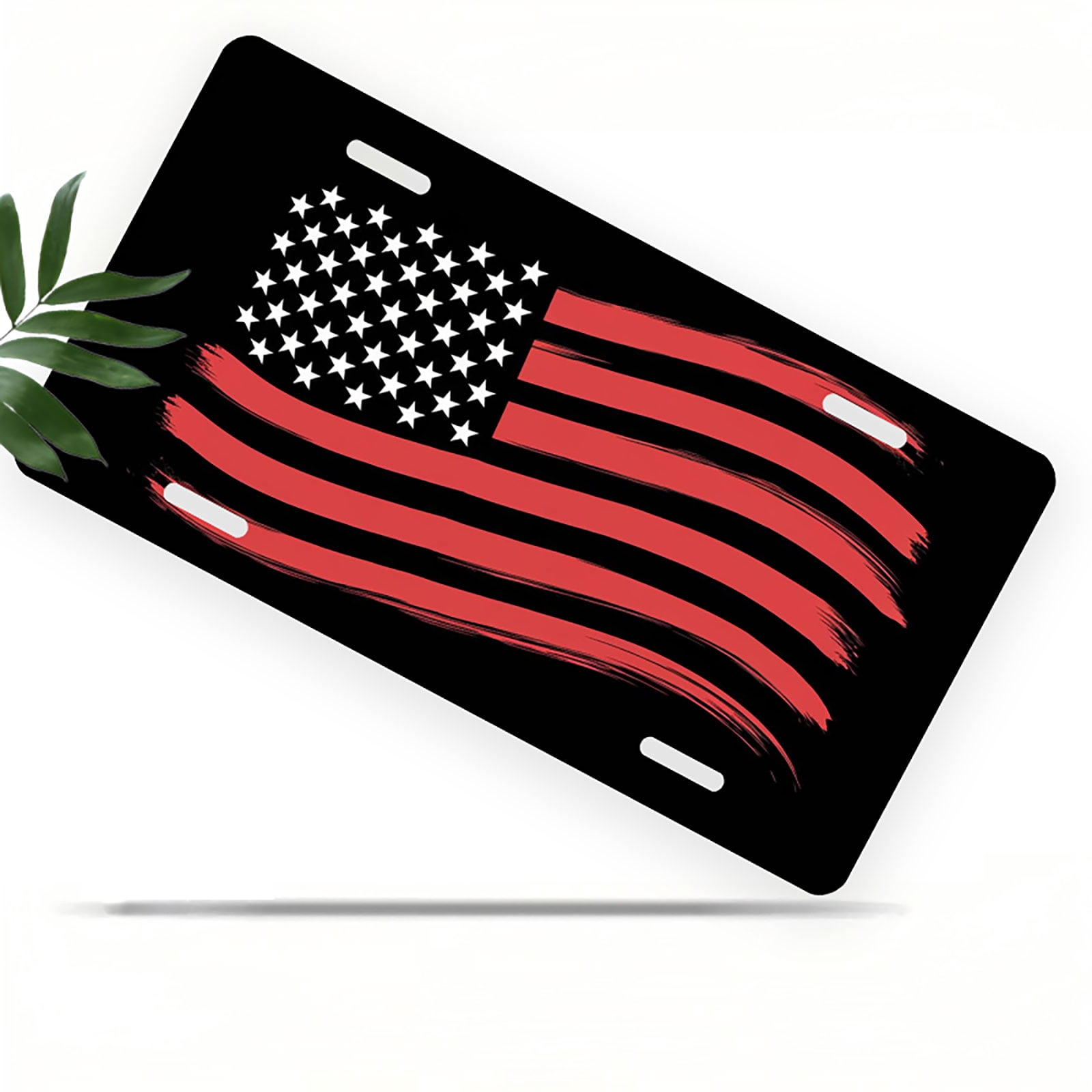 Brush stroke American Flag Front License Plate, Metal License Plate ...