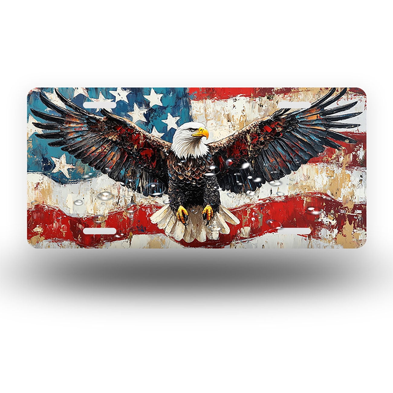 Brush stroke Eagle with Patriotic Colors Front License Plate, Metal ...