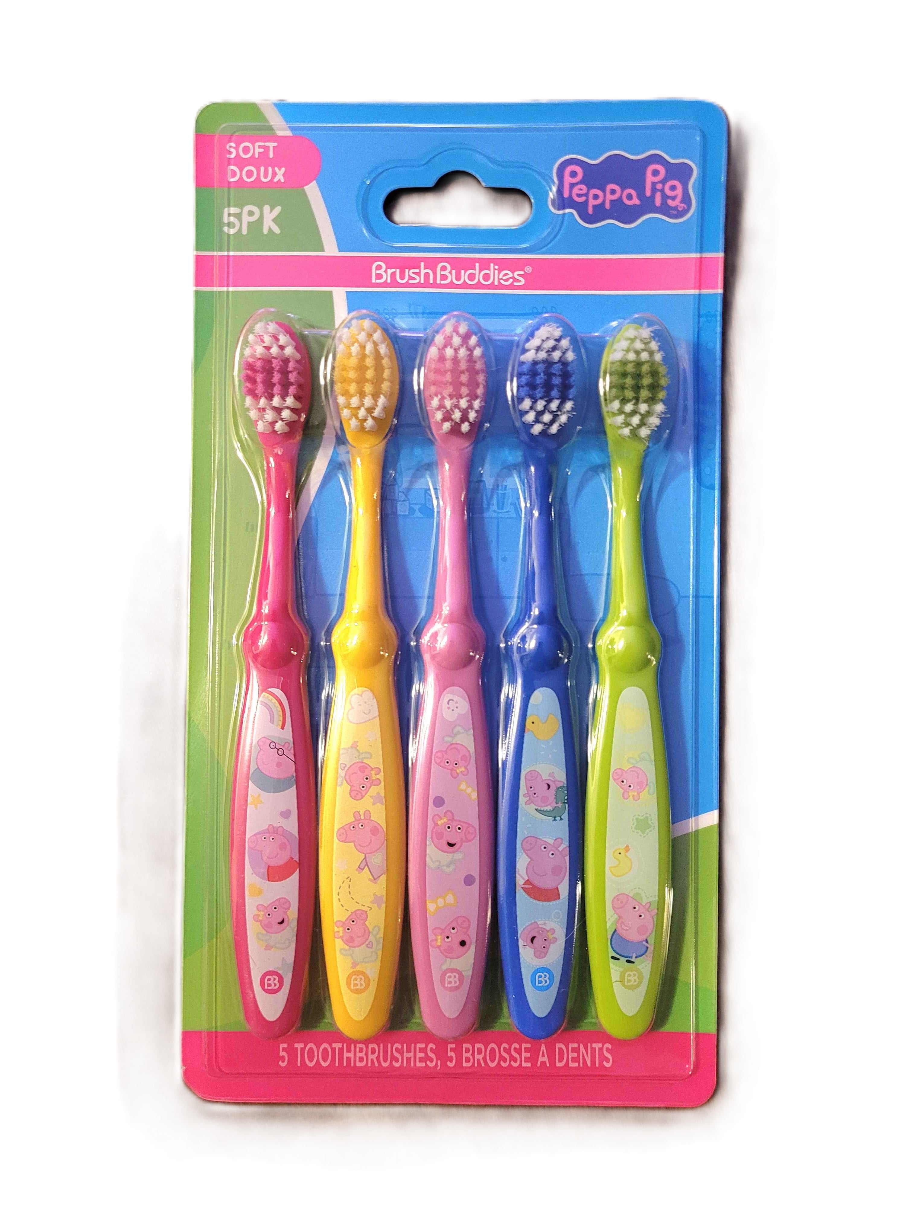 BrushBuddies Peppa Pig Toothbrush 5 Pack - Soft - Walmart.com