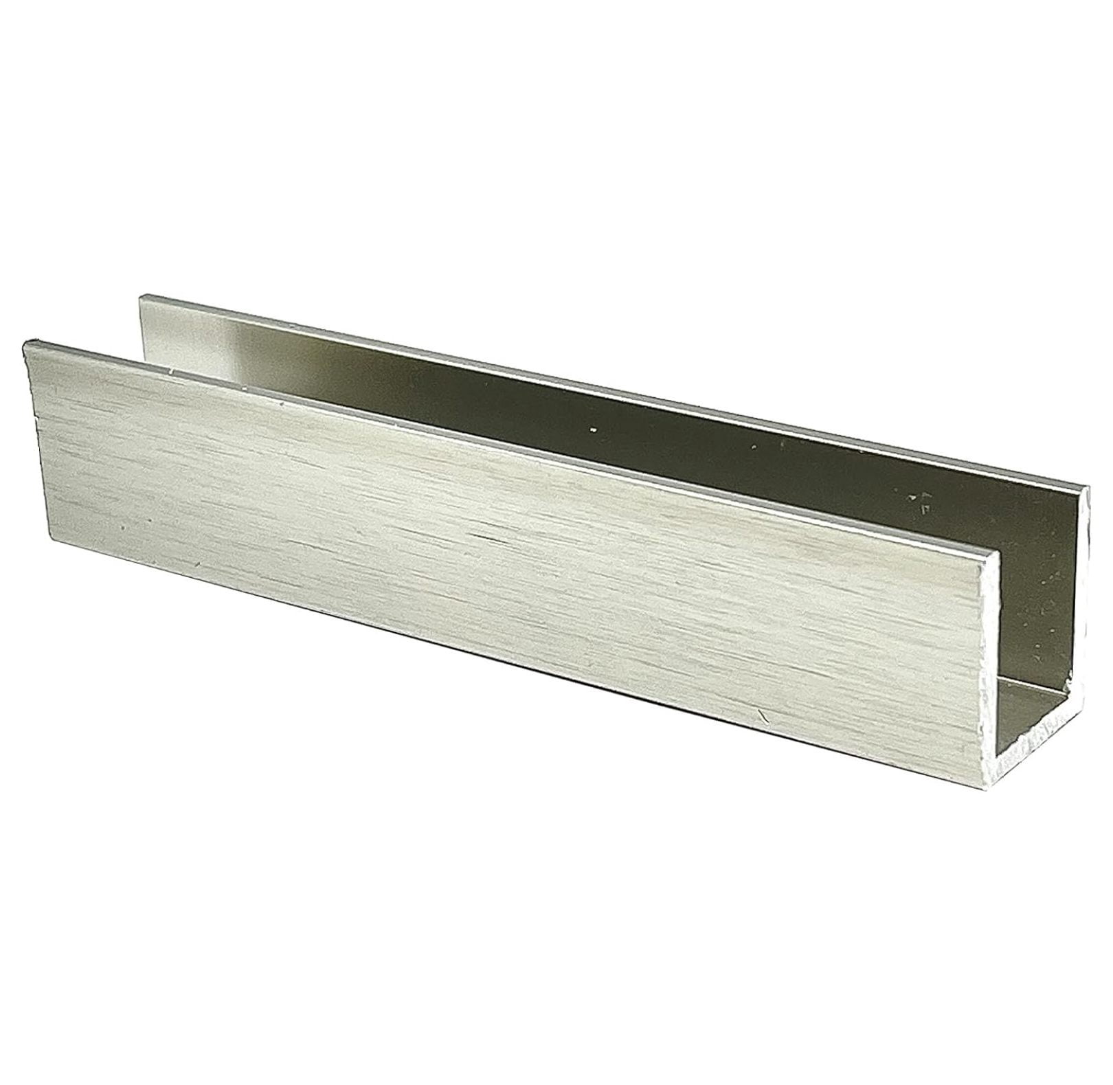 Brushed 1/2" Fixed Panel Shower Door Deep-U Channel - 95 in long ...