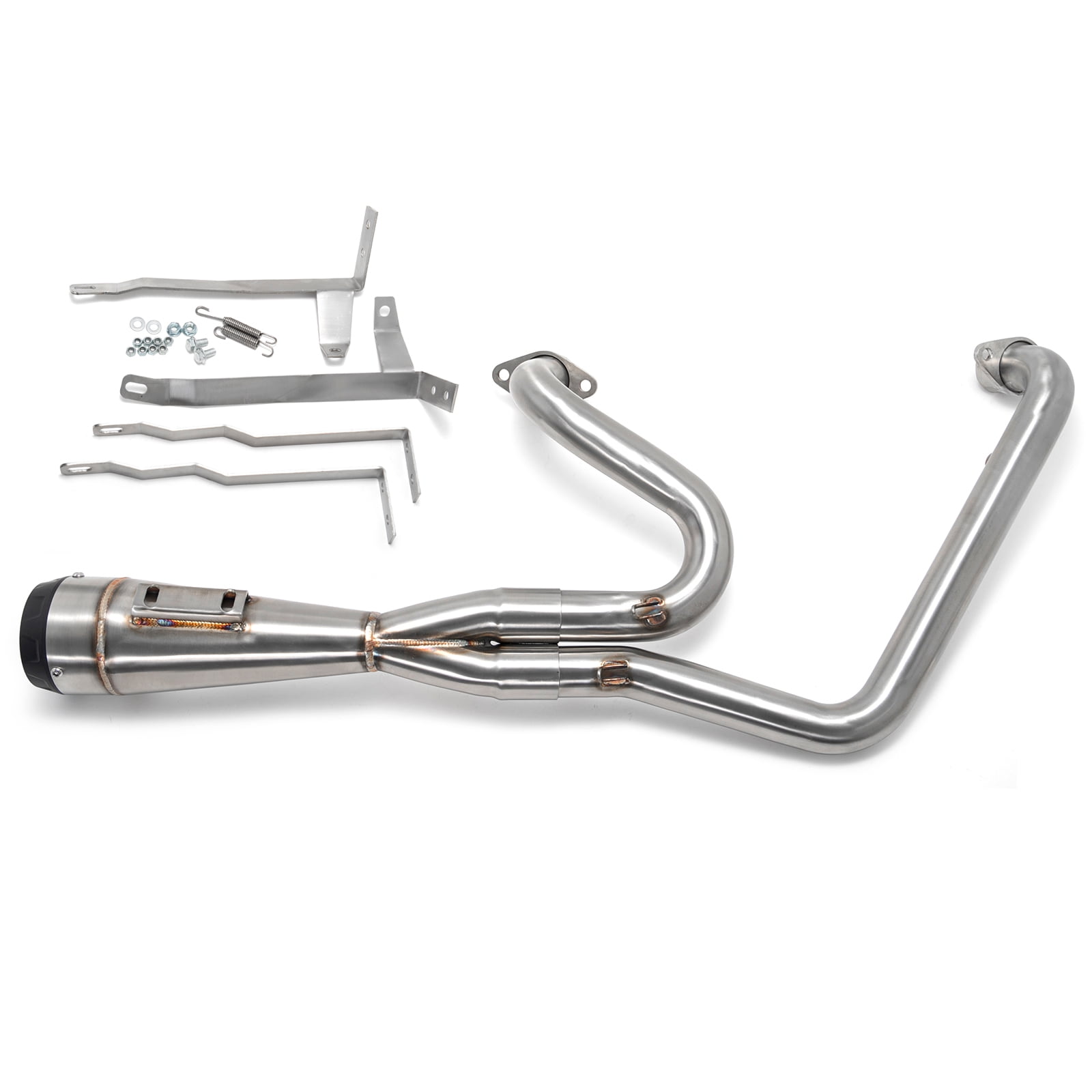 Brushed 2 into 1 Shorty Exhaust Pipe for Indian Challenger 2020-Up Dark ...