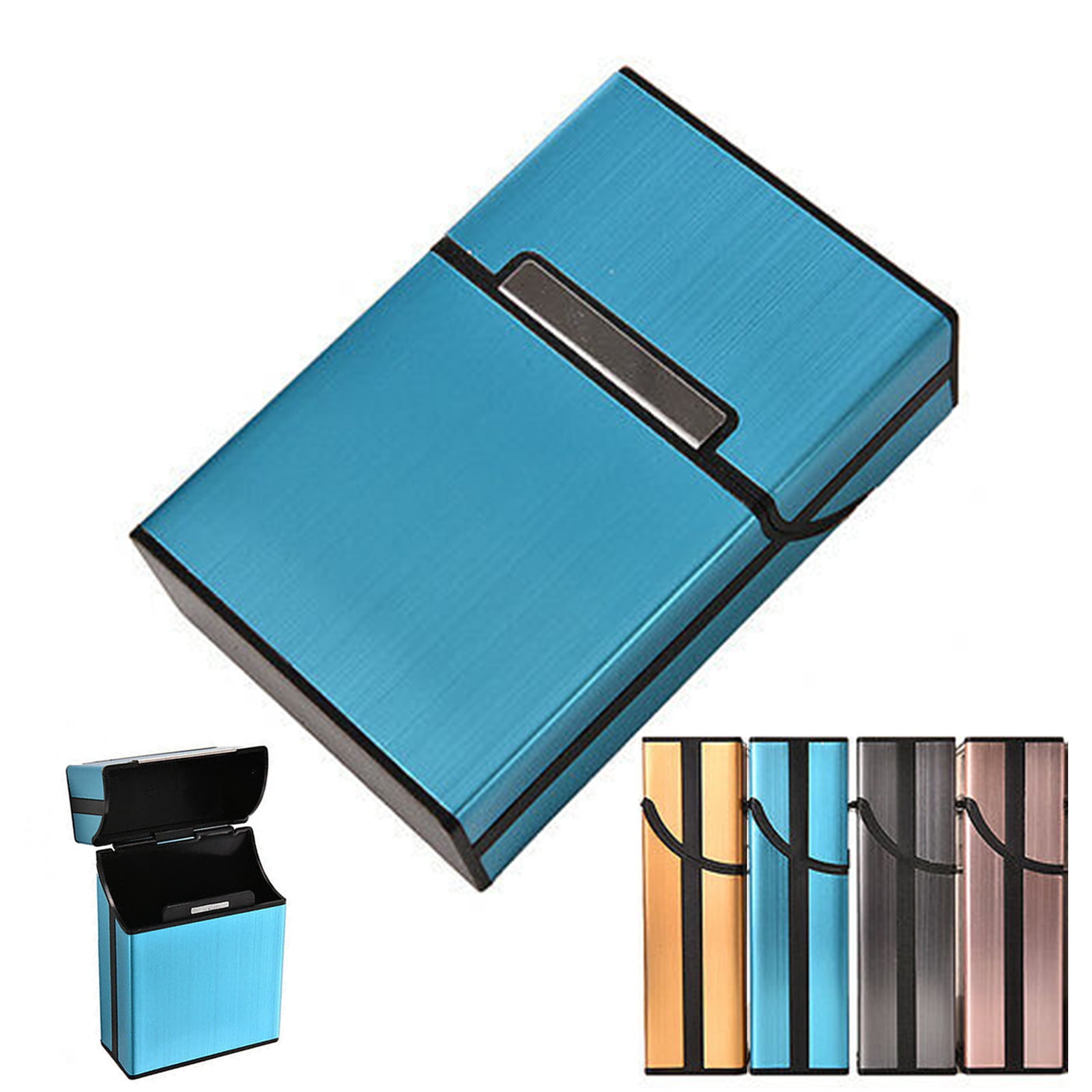 Brushed Aluminum Cigarette Case, Hard Box and Holder with Solid ...