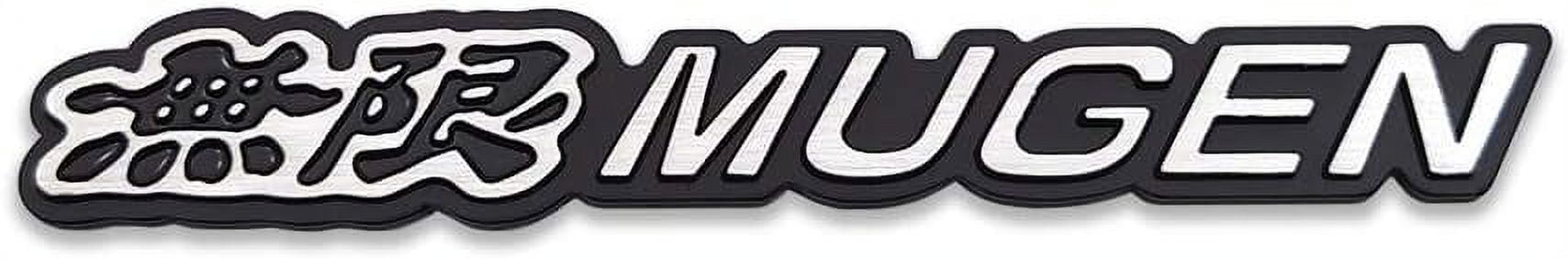 Brushed Aluminum Metal Black Mugen Logo Car Emblem Premium 3D Letter ...
