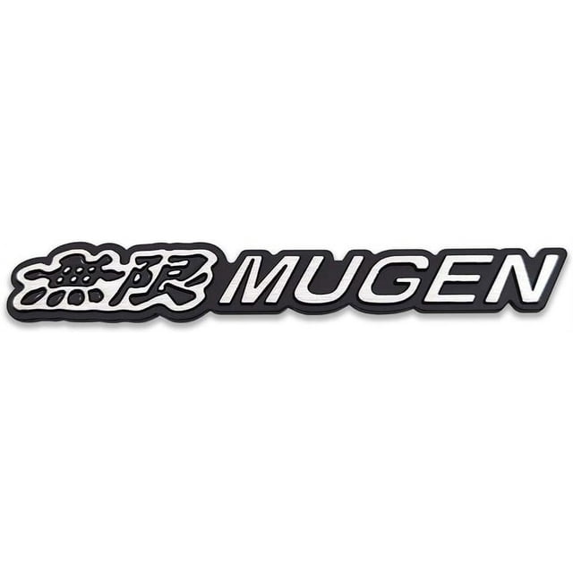 Brushed Aluminum Metal Black Mugen Logo Car Emblem Premium 3D Letter ...