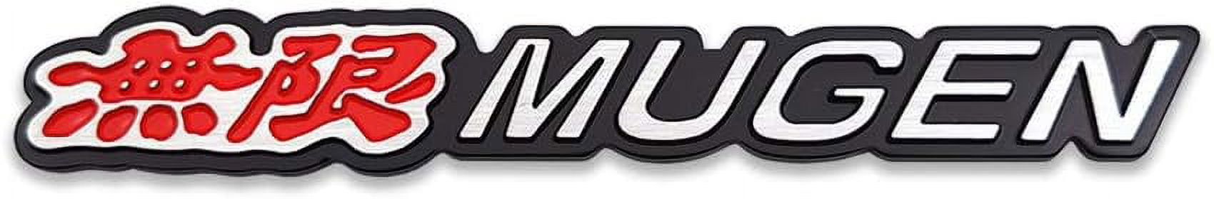 Brushed Aluminum Metal Mugen Black red Logo Car Emblem Premium 3D ...