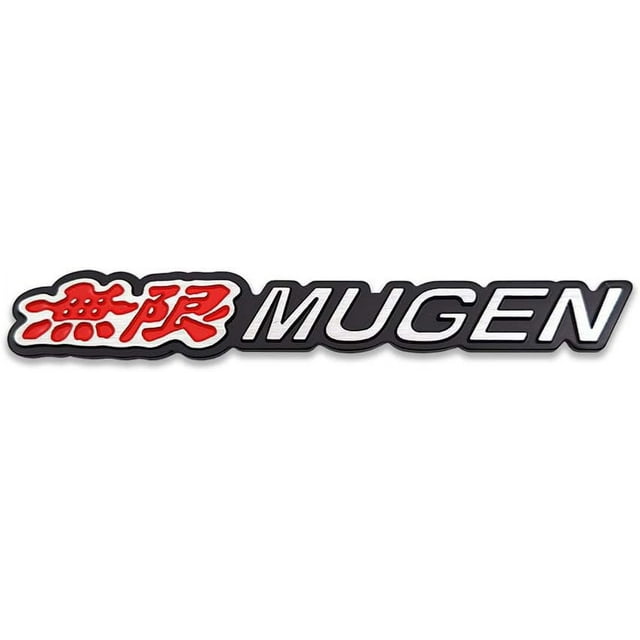 Brushed Aluminum Metal Mugen Black red Logo Car Emblem Premium 3D ...