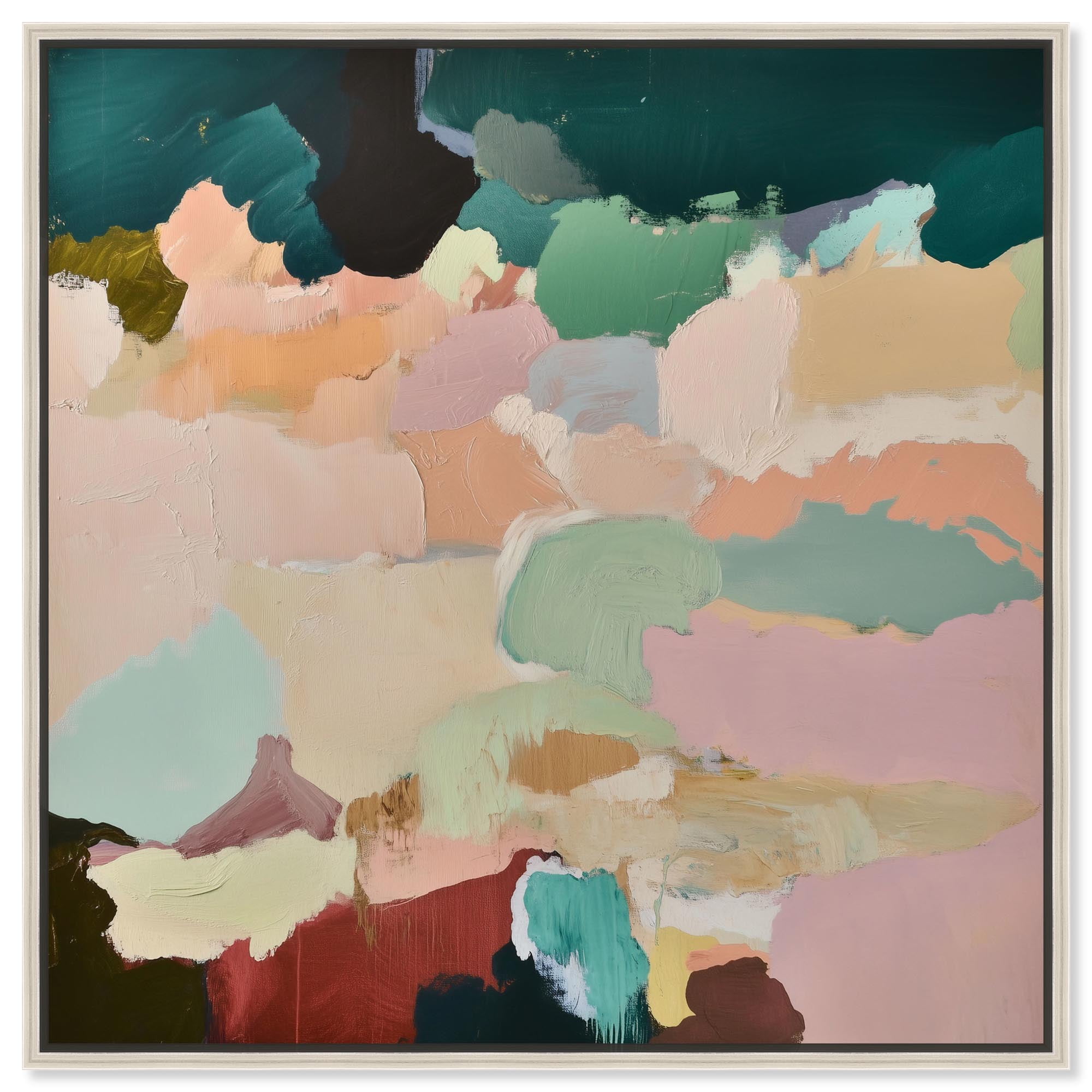 Brushed Beauty III Canvas Green Wall Art by Art Remedy, Silver Frame ...