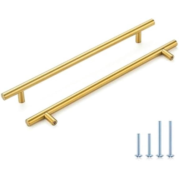 Brushed Brass Cabinet Handles 10 Inch Hole Spacing, Stainless Steel ...