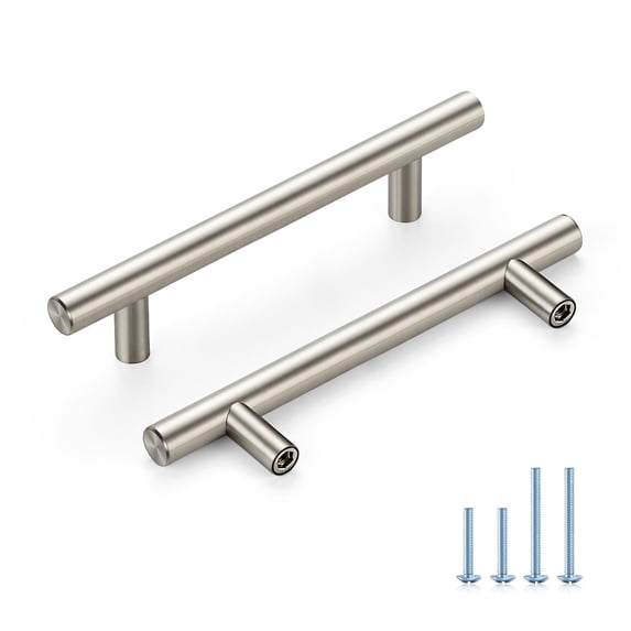 Brushed Brass Cabinet Handles 3 Inch Hole Spacing, Stainless Steel ...