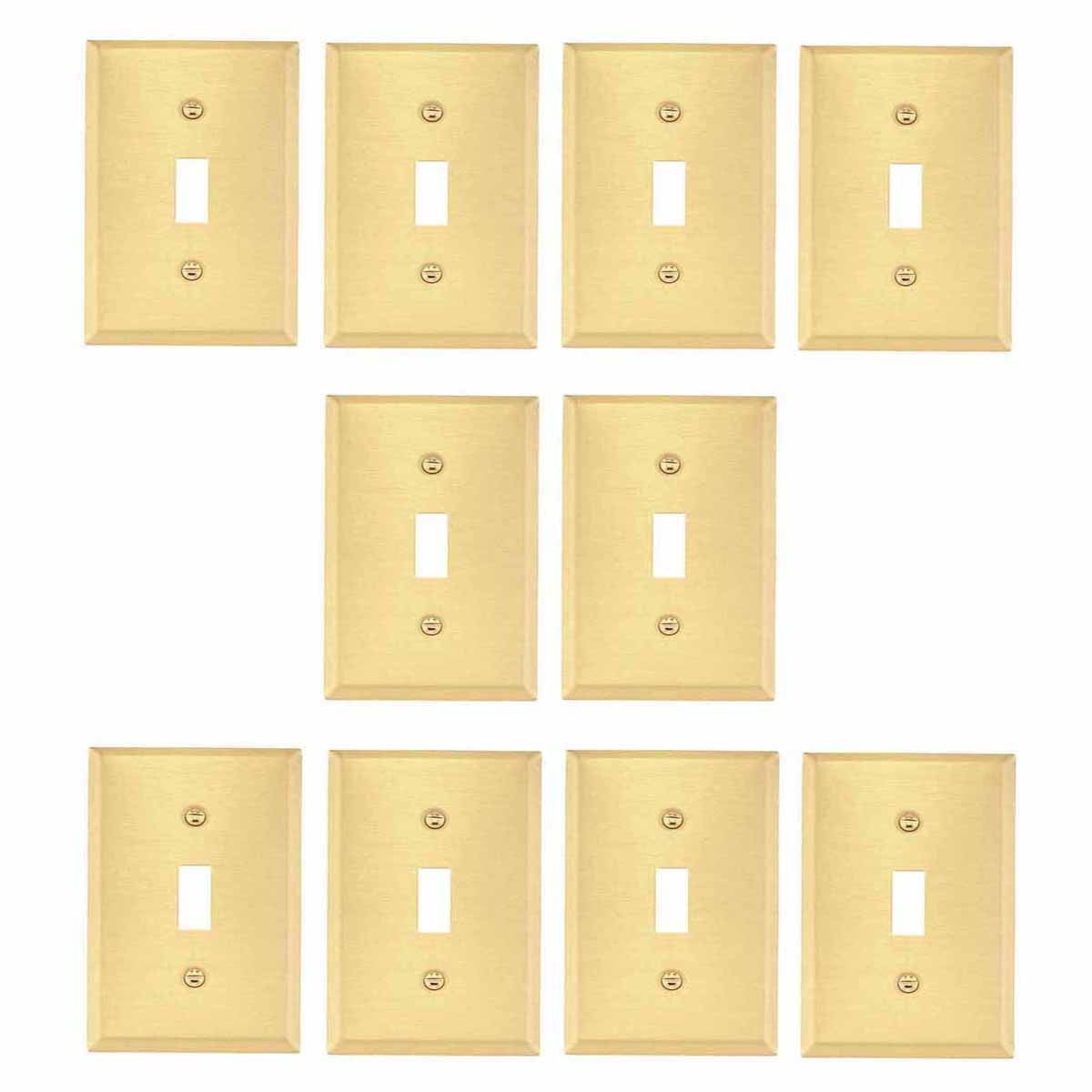 Brushed Brass Toggle Switch Plate Decorative Rectangular Wall Plate 4.5 ...