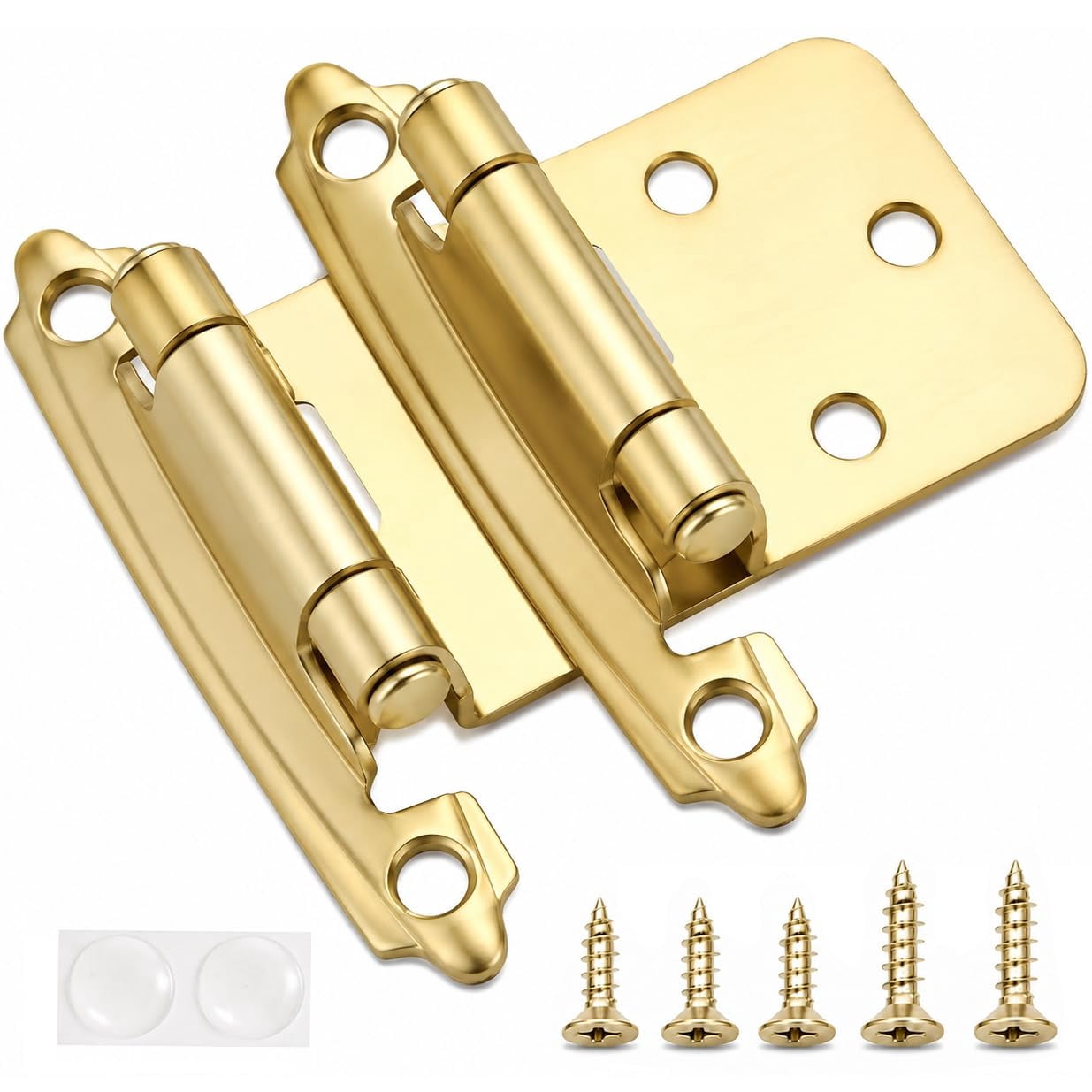Brushed Cabinet Hinges Brass Plated 50 Pack For Kitchen Cabinet Doors ...