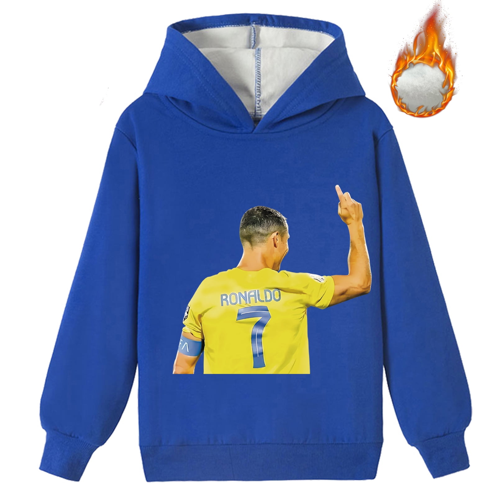 Brushed Casual Hoodie Cristiano Ronaldo Fleece Print works for Winter ...