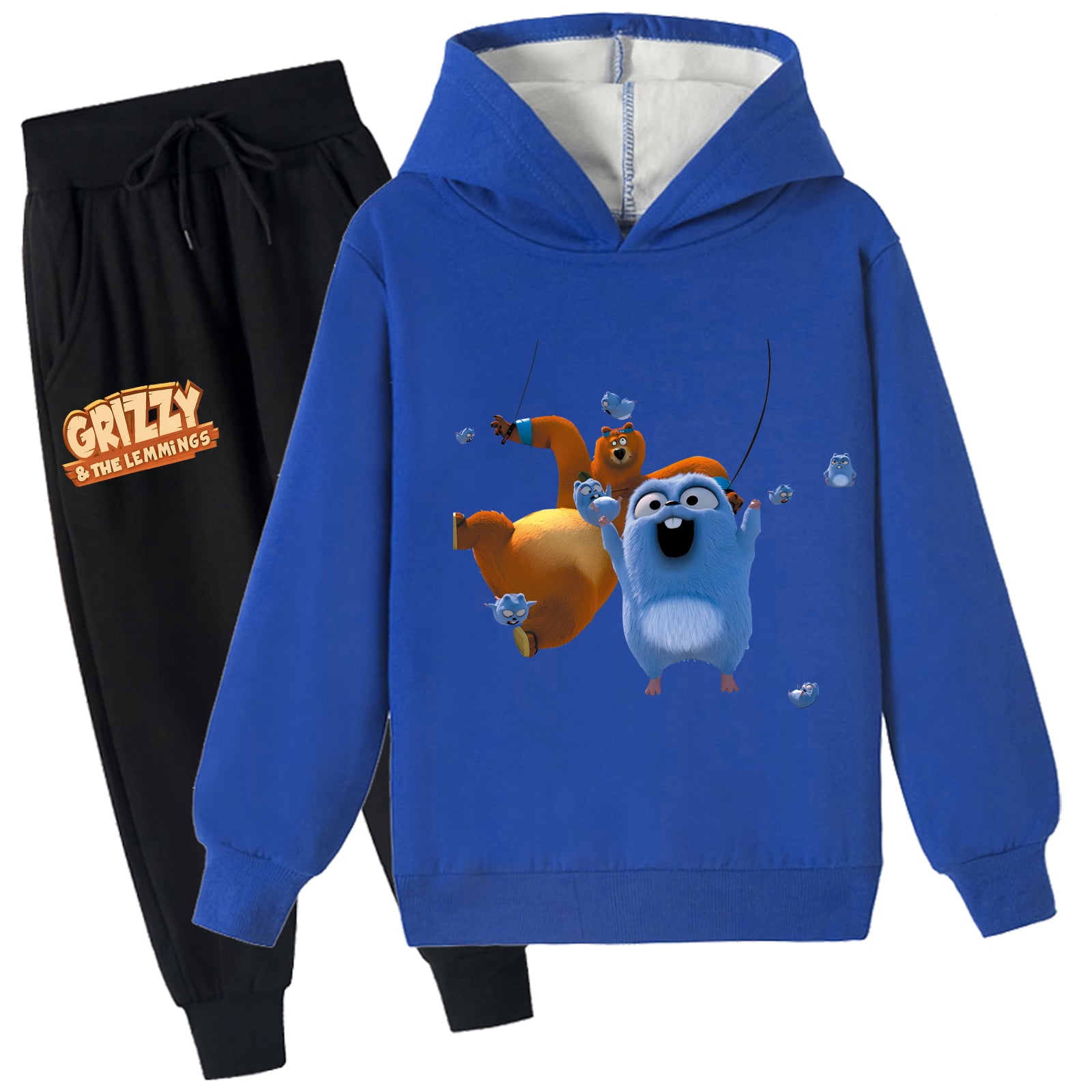 Brushed Cotton Set Grizzly And The Lemmings Loose Fit Hoodie & Pants ...