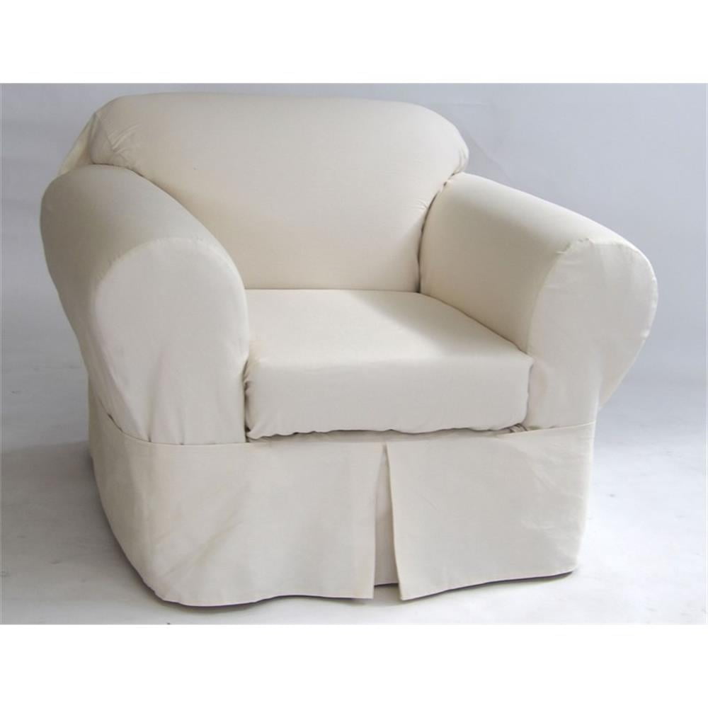 Brushed Cotton Twill 2 Piece Chair Slipcover in Natural - Walmart.com