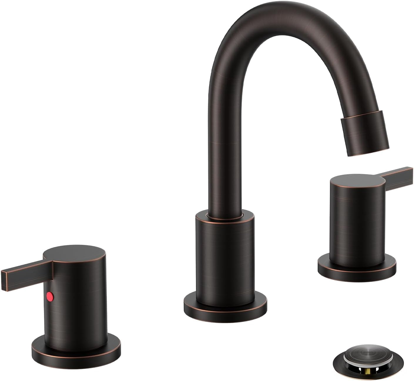 Brushed Gold 3 Hole 8 Inch Widespread Bathroom Sink Faucet, Bathroom ...