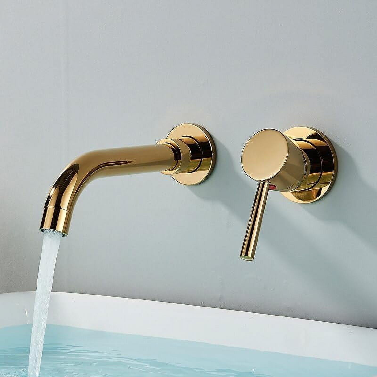 Brushed Gold Basin Faucet Concealed Wall Mounted Faucet Tap 360 ...