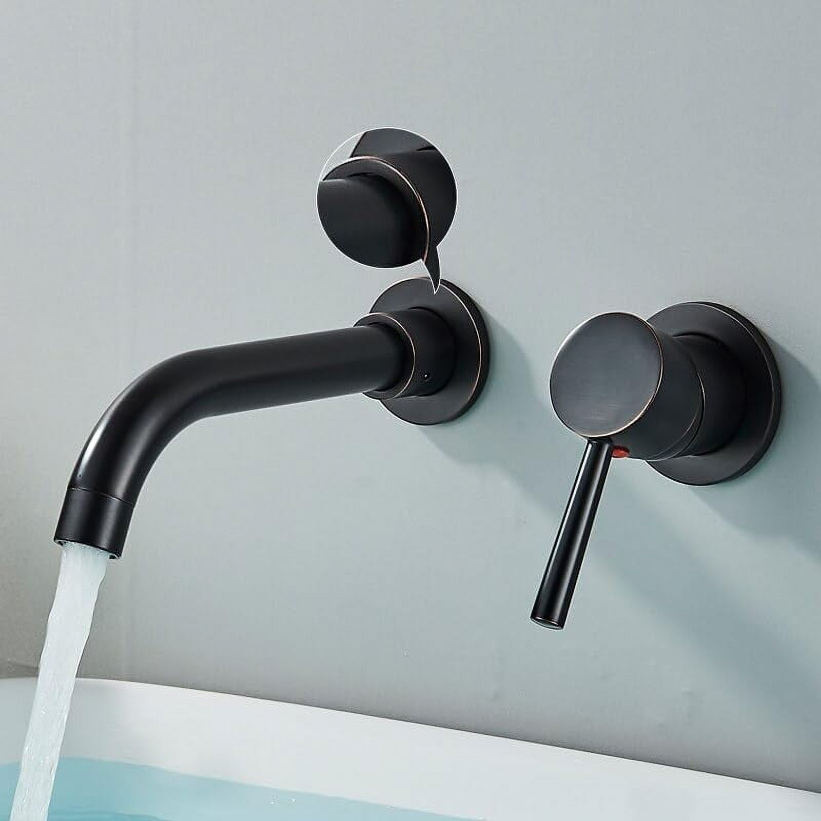 Brushed Gold Basin Faucet Concealed Wall Mounted Faucet Tap 360 ...