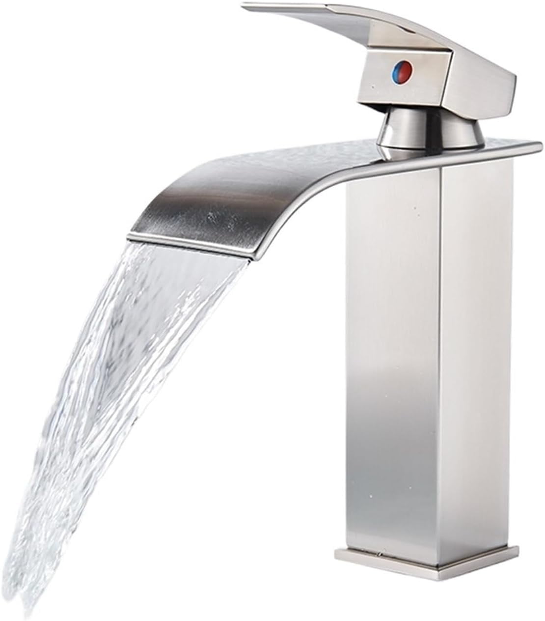 Brushed Gold Basin Sink Faucet Waterfall Vanity Cold Mixer Tap Deck ...