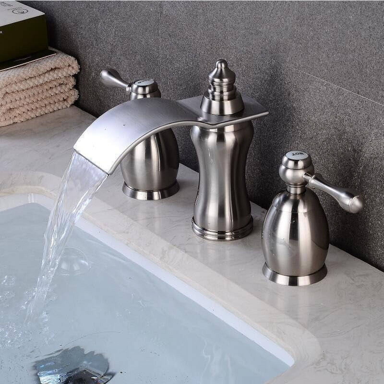 Brushed Gold Bathroom Basin Faucet Hot Cold Rose Gold lWater Faucet ...