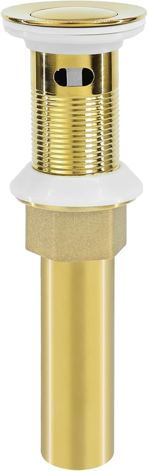 Brushed Gold Bathroom Pop up Waste with Overflow, Vessel Sink Click ...