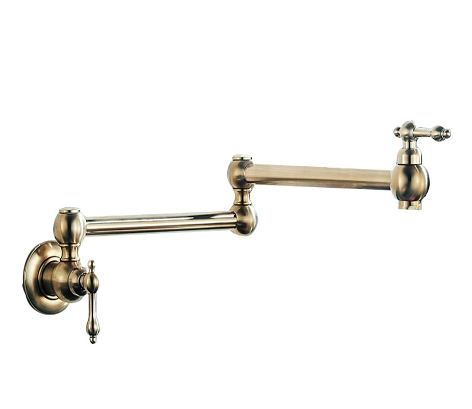 Brushed Gold Foldable Kitchen Faucet Wall Mounted Single Cold Water ...