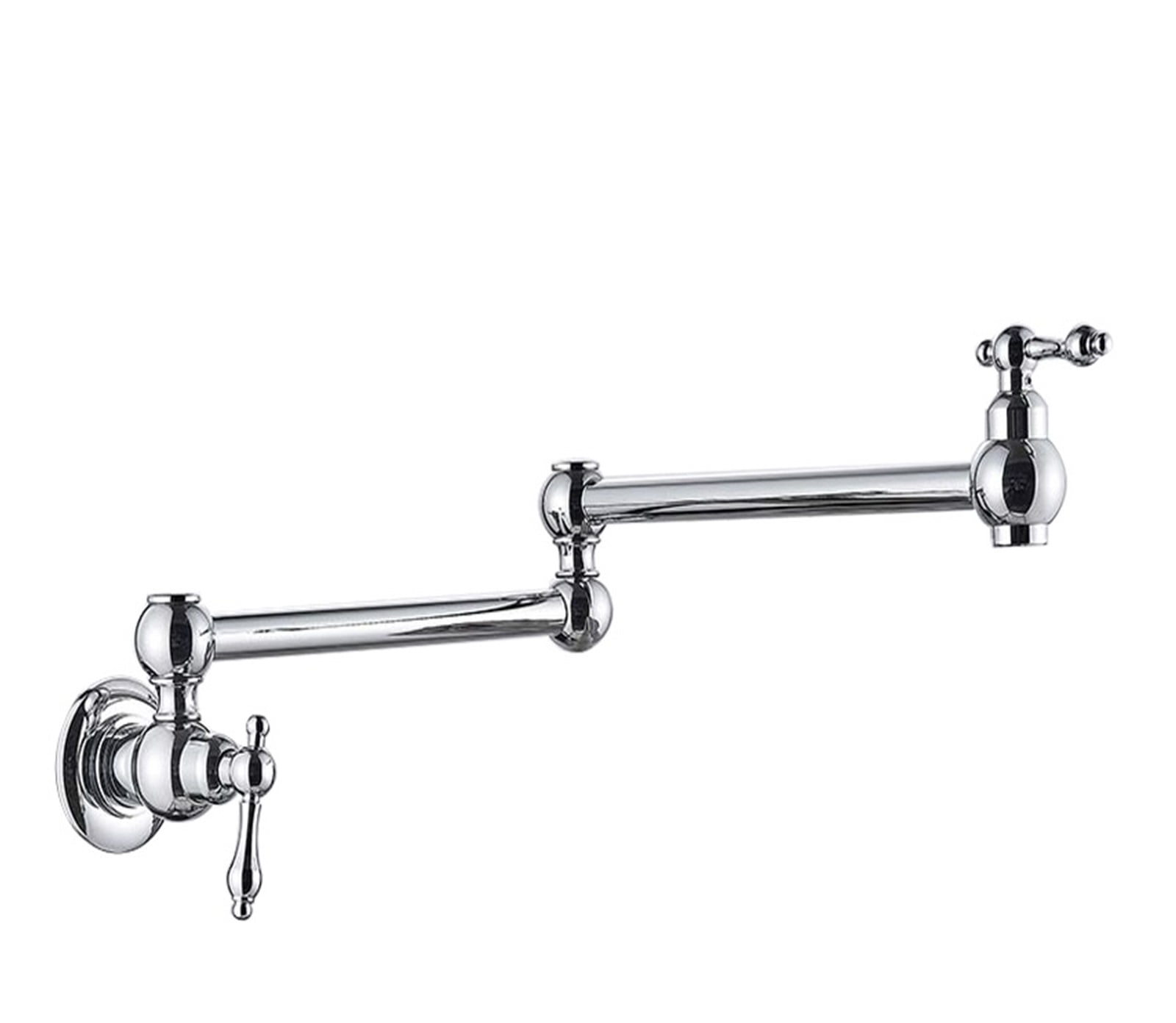 Brushed Gold Foldable Kitchen Faucet Wall Mounted Single Cold Water ...