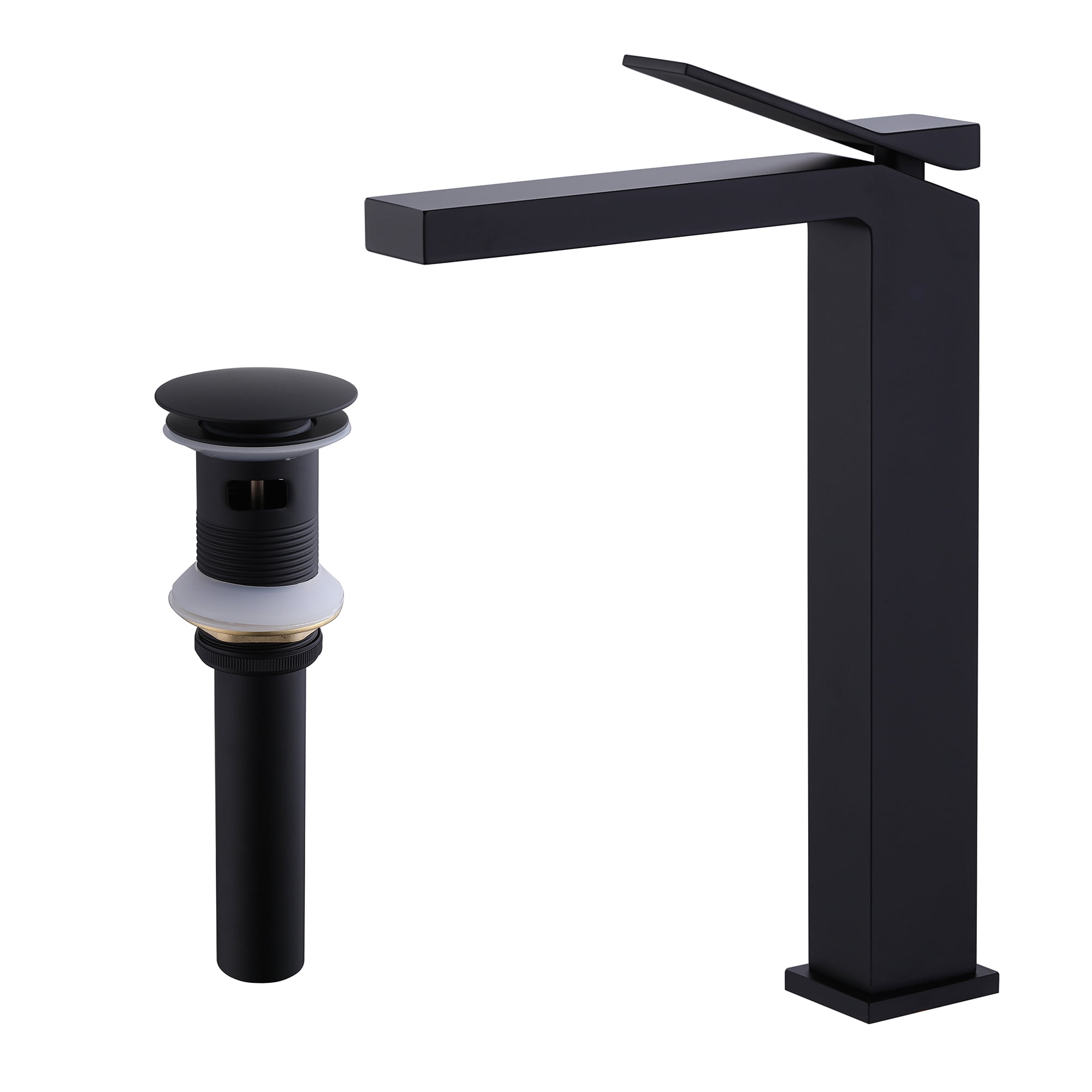 Brushed Gold High Arc Bathroom Vessel Sink Faucet, Single Handle Deck ...