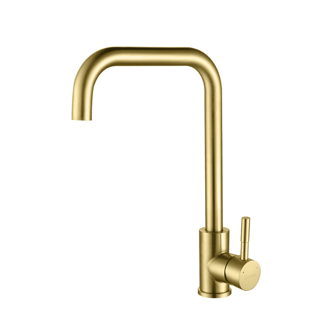 Brushed Gold Kitchen Faucet, 360° Rotatable Kitchen Mixer Tap With ...