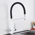 Brushed Gold Kitchen Faucet Filtered Water Dual Spout Purification ...
