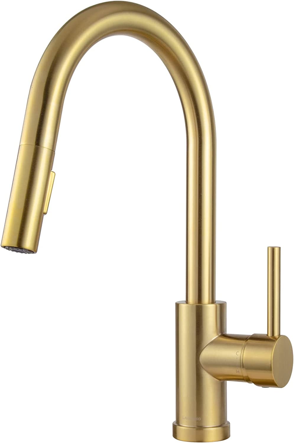 Brushed Gold Kitchen Faucet with Pull-Down Sprayer, Lava Odoro Brass ...