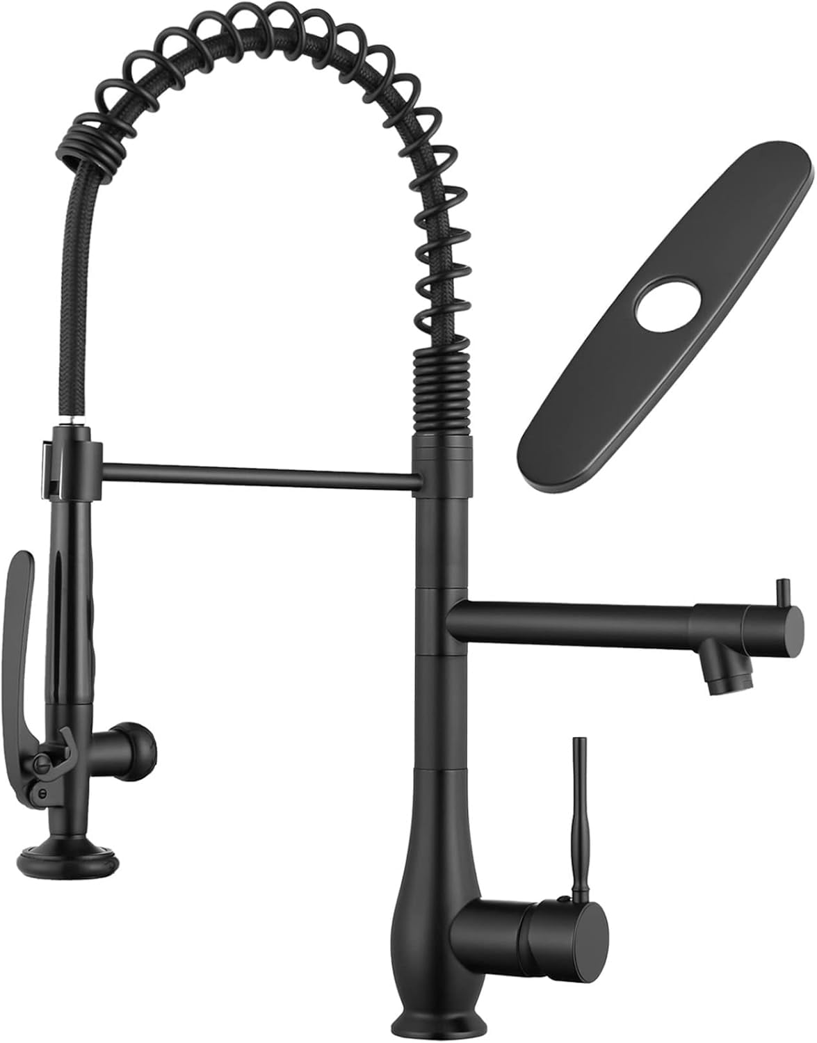 Brushed Gold Kitchen Faucet with Pull Down Sprayer Single Handle ...