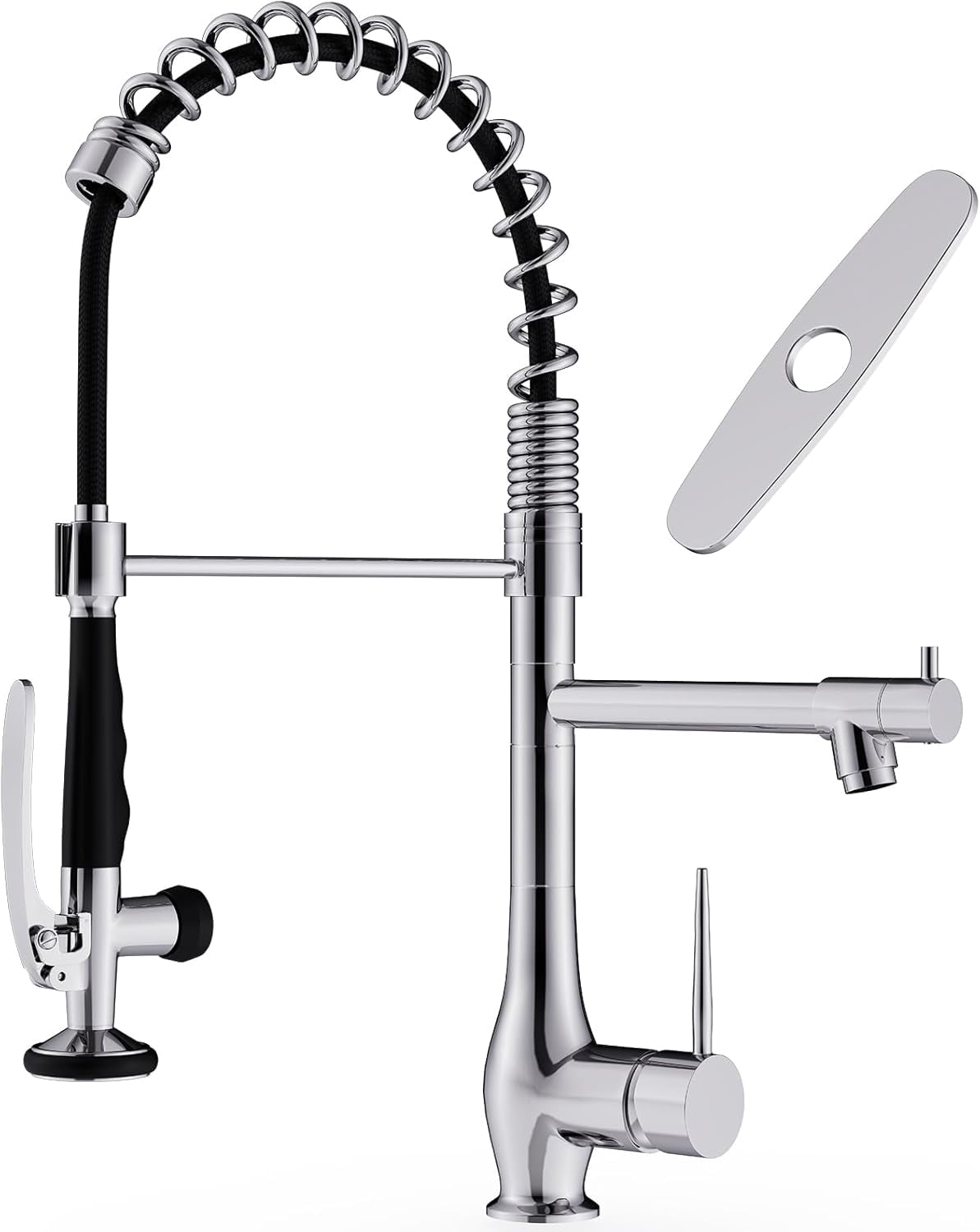 Brushed Gold Kitchen Faucet with Pull Down Sprayer Single Handle ...