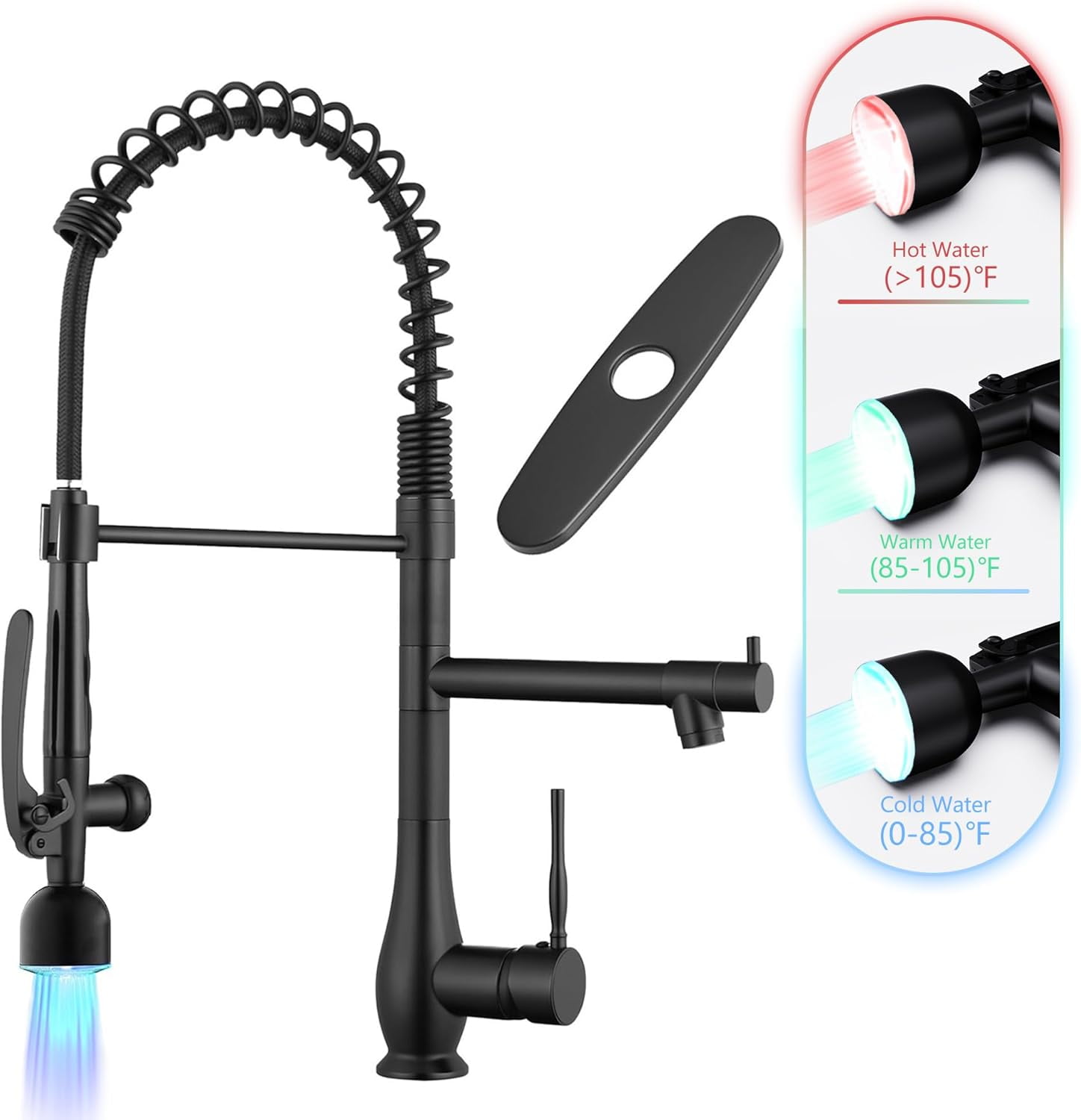 Brushed Gold Kitchen Faucet with Pull Down Sprayer Single Handle ...