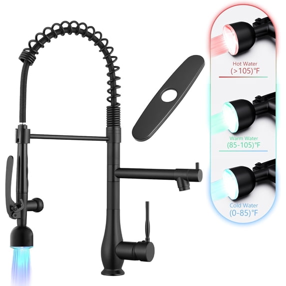 Brushed Gold Kitchen Faucet with Pull Down Sprayer Single Handle ...
