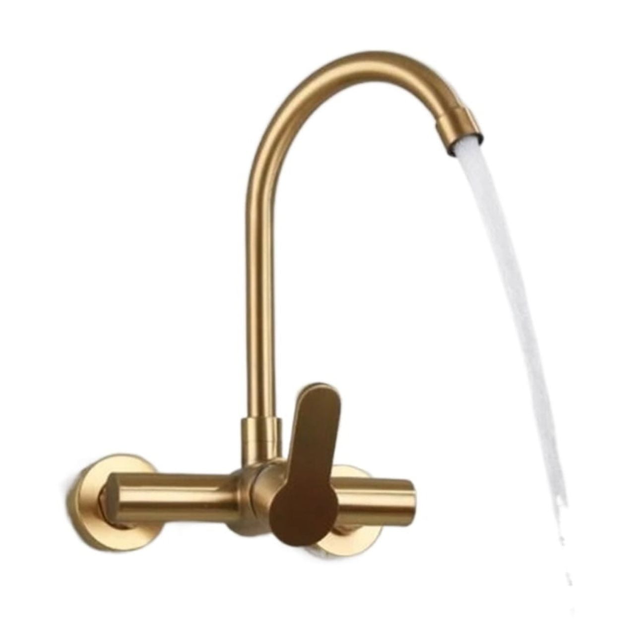 Brushed Gold Kitchen Faucet Swivel Pot Filler Tap Wall Mounted Hot And ...