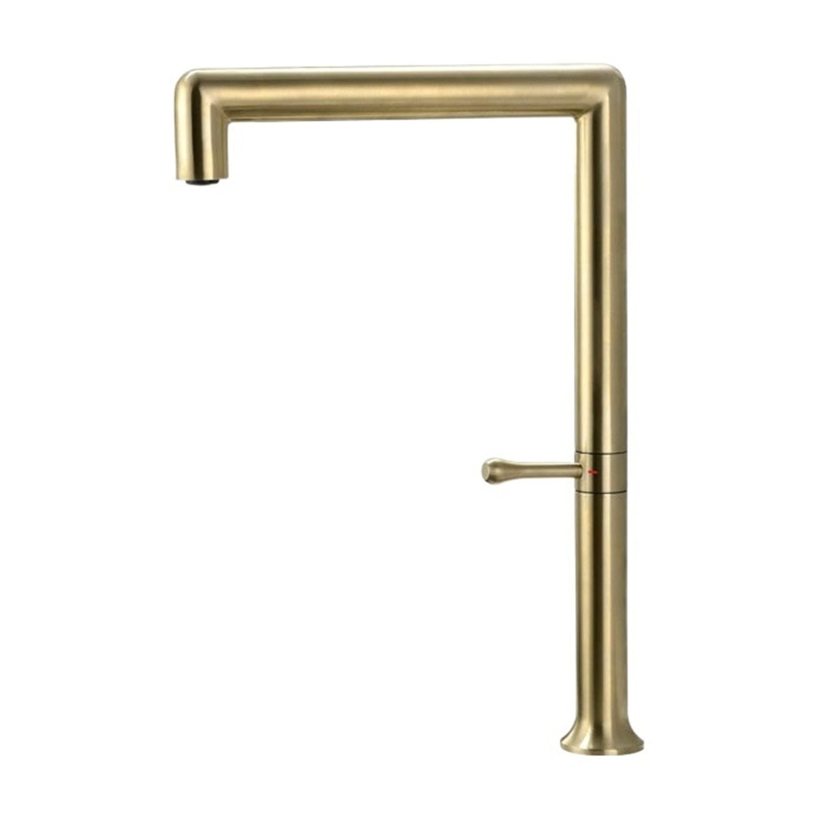 Brushed Gold Kitchen Sink Faucet Deck Mount Rotatable Water Mixer Tap ...