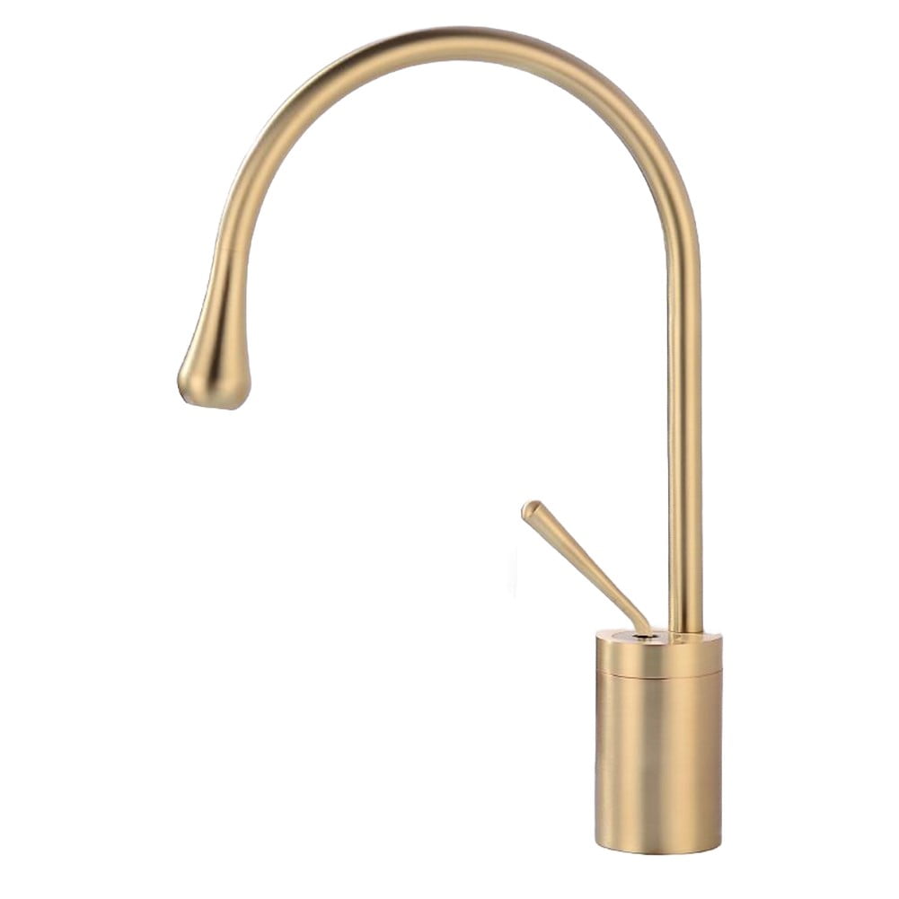 Brushed Gold Mixer Tap Steel Basin Tap Rotation Spout Single Lever ...