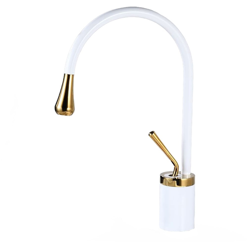 Brushed Gold Mixer Tap Steel Basin Tap Rotation Spout Single Lever ...