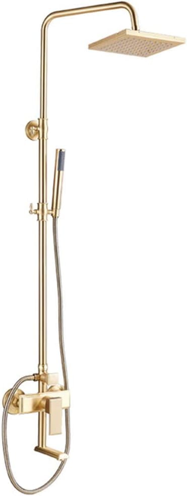 Brushed Gold Shower System with Handheld Shower, Shower Faucet Set with ...