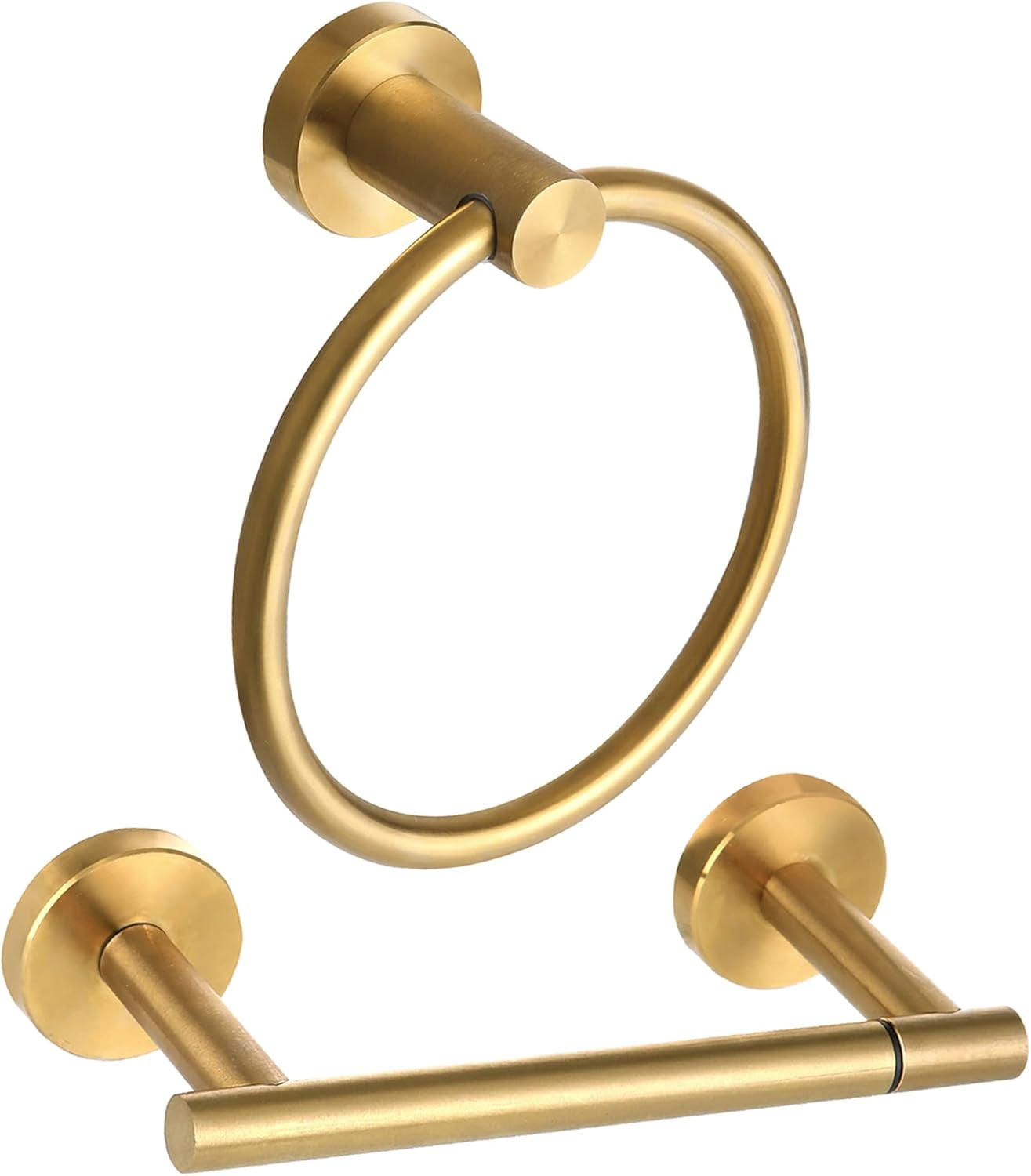 Brushed Gold Toilet Paper Holder Set, Stainless Steel Towel Ring ...